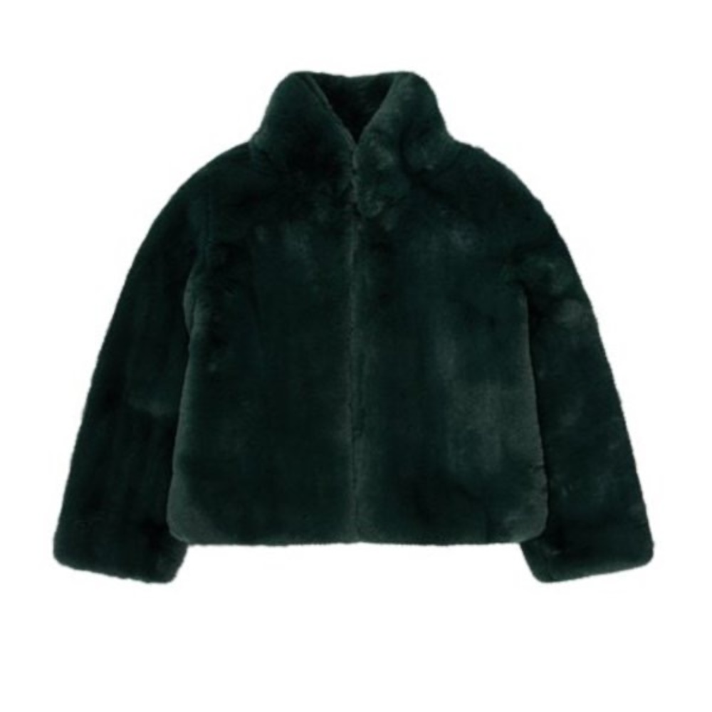 Apparis Julie Faux Fur Jacket - Emerald, Small - Gem